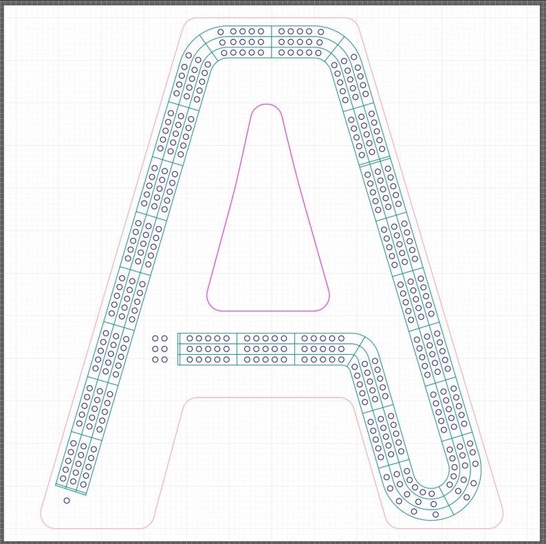 The Letter a Cribbage Template 2 & 3 Player Options, laser Ready ...