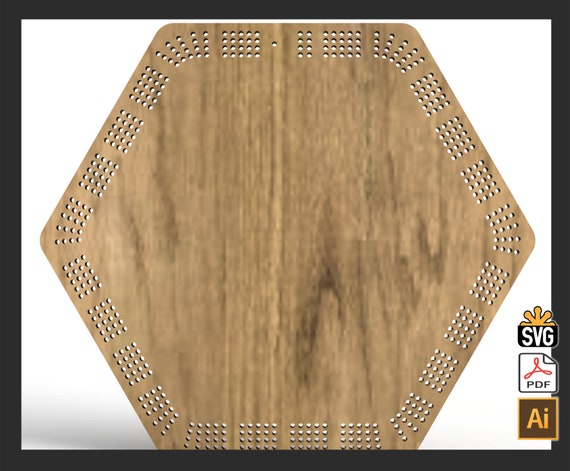 Hexagon Cribbage Template laser Ready Digital Download - Etsy