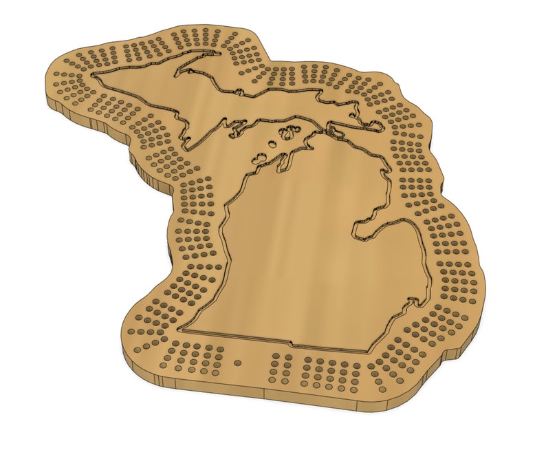 Michigan Shaped 4 Player Cribbage Template laser Ready - Etsy