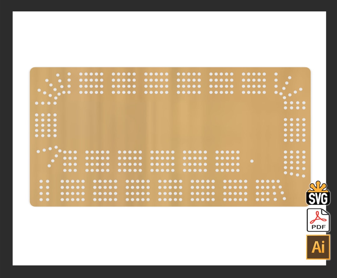 Rectangular Cribbage Board Template - (laser Ready Digital Download ...