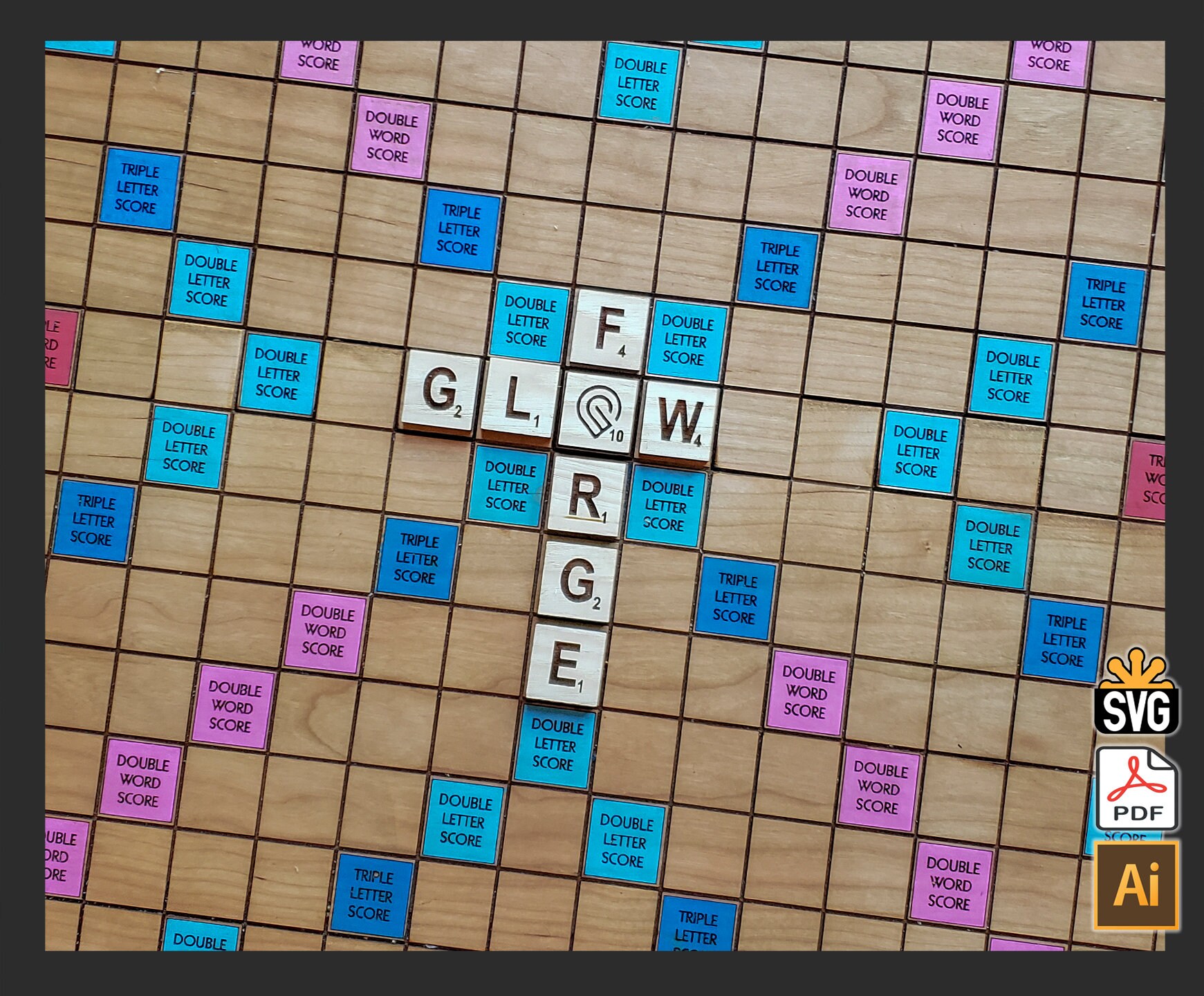 Lasercut Scrabble Board Template digital Download - Etsy Australia