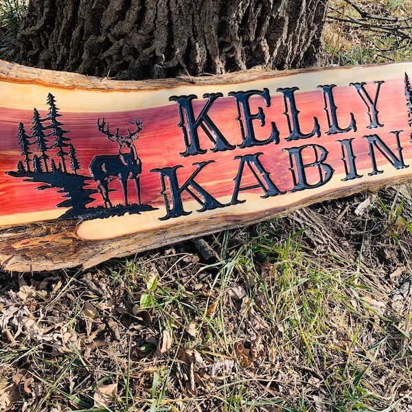 Live Edge Cabin Sign - Etsy