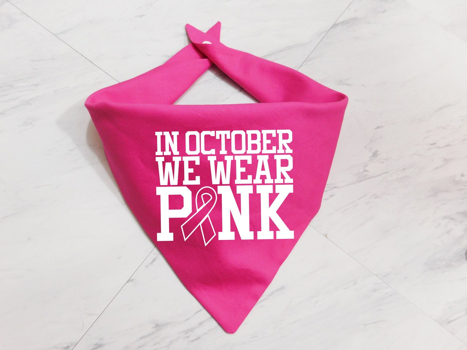 Breast Cancer Awareness Dog Bandana - Whoa Dog E - Etsy