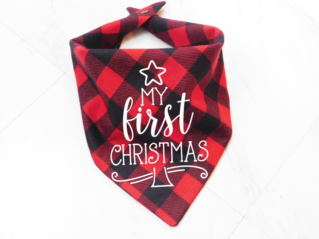 Christmas Dog Bandana - First Christmas Dog Bandana - My First ...