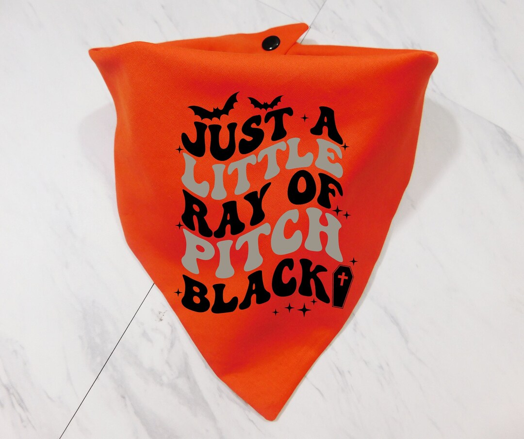 Just A Little Ray of Pitch Black Halloween Dog & Cat Bandana | Funny ...