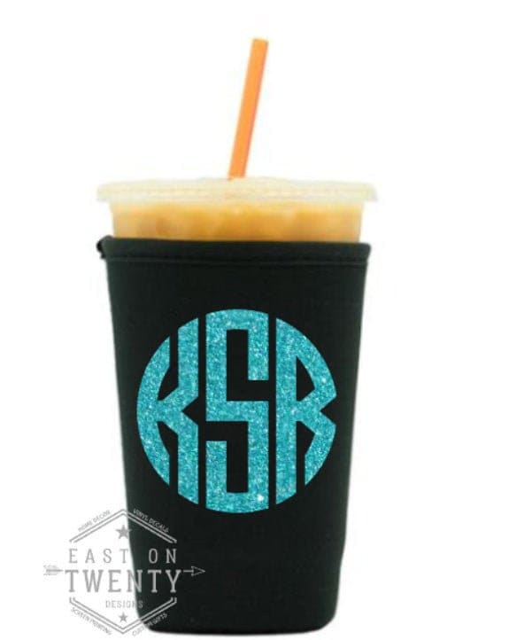 Custom Monogram Personalized Iced Coffee Tea Soda Drink Sleeve | Etsy