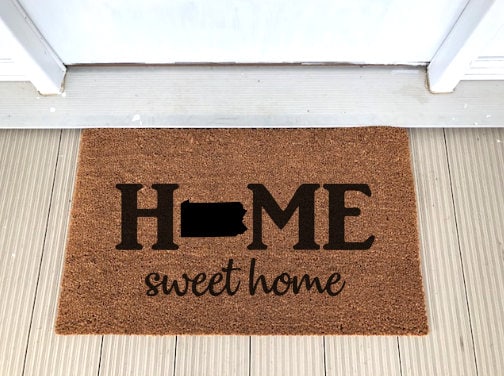 18x30 Coir Doormat Home Sweet Home Pennsylvania State Door Mat FAST ...