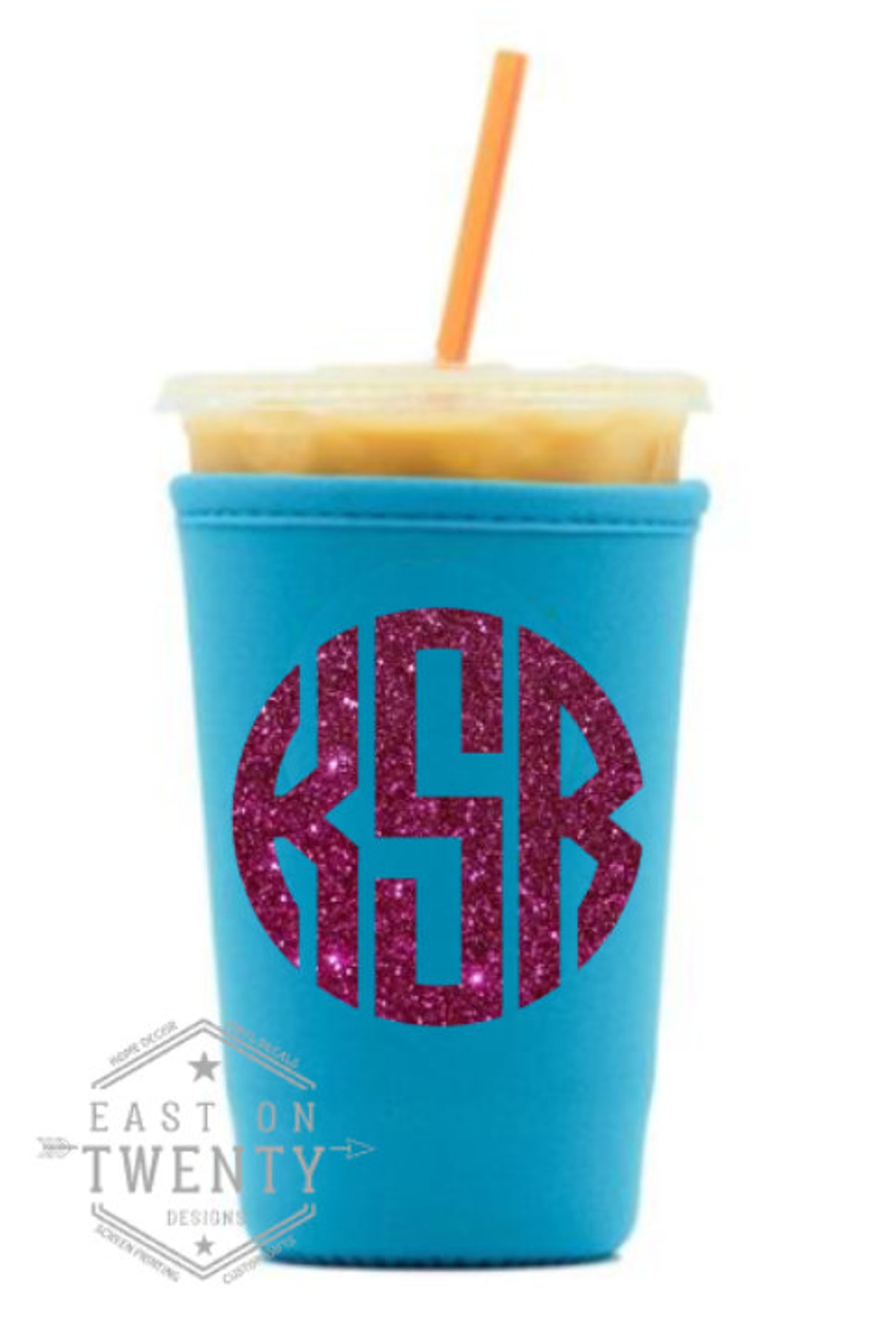 Custom Monogram Personalized Iced Coffee Tea Soda Drink Sleeve - Etsy