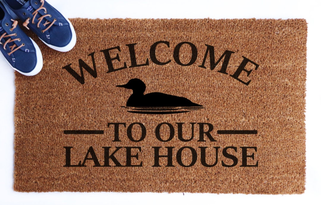 Welcome to Our Lake House Duck Door Mat Custom Coir Doormat - Etsy