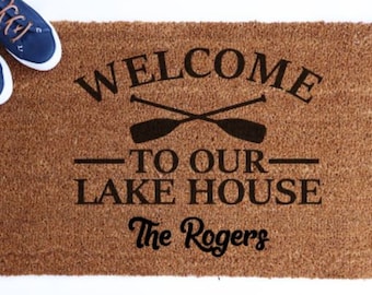 18x30 Coir Doormat Welcome to Our Lake House Door Mat Custom ...