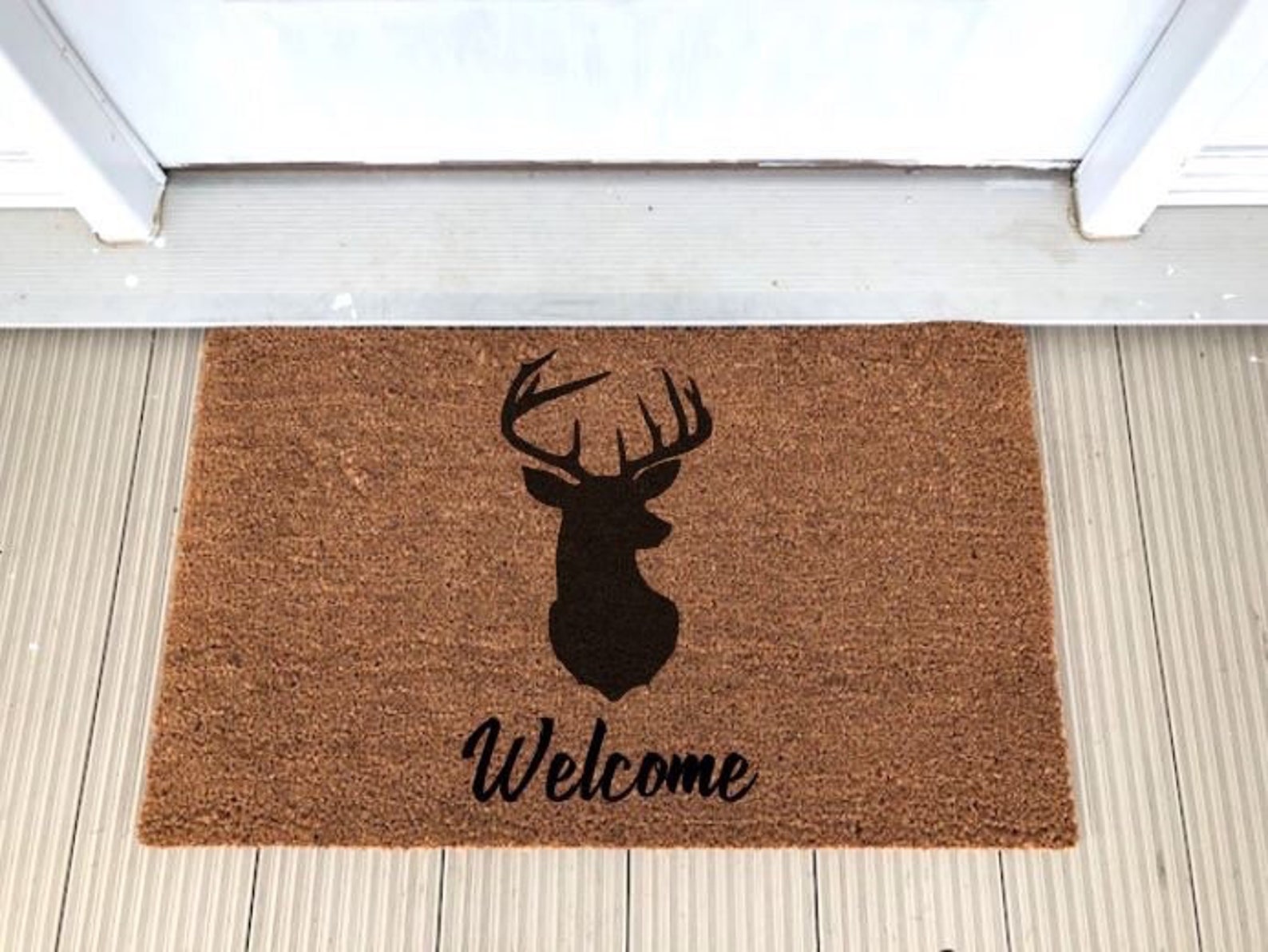 Coir Doormat Welcome Deer Season Hunter Hunting - Etsy