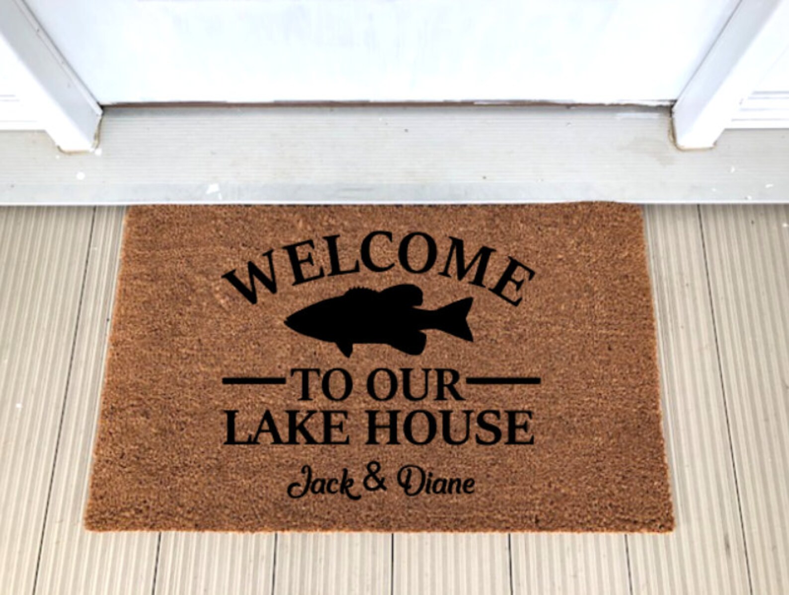 18x30 Coir Doormat Welcome to Our Lake House Door Mat Custom ...