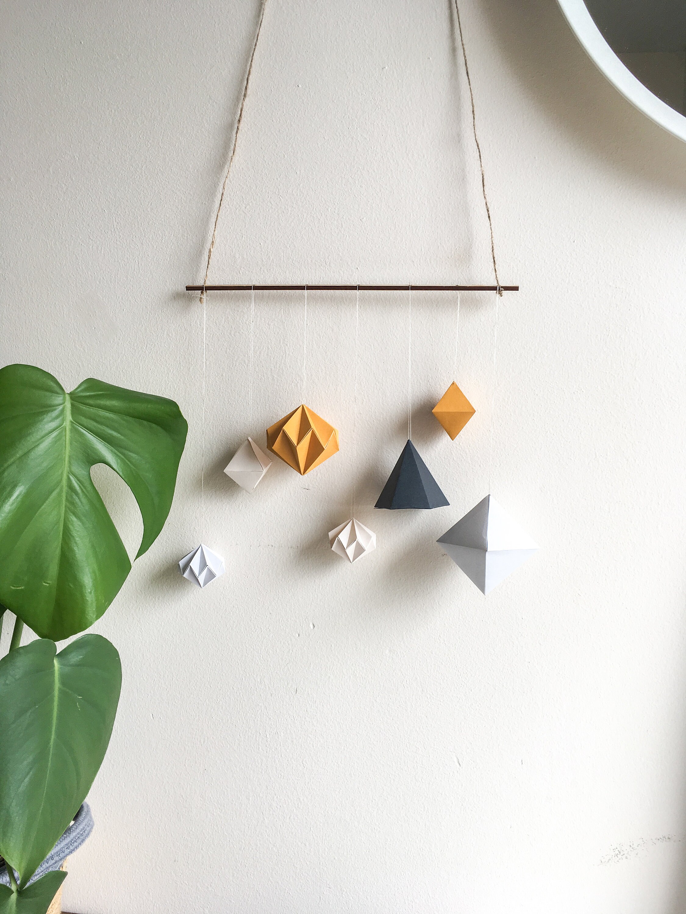Geometric Origami Mobile. Origami Art Wall Hanging. Scandi - Etsy UK