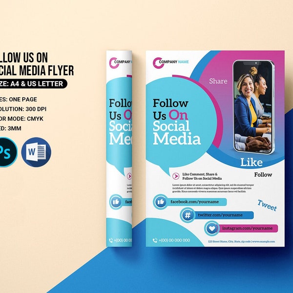 Follow Us on Social Media Flyer - Etsy