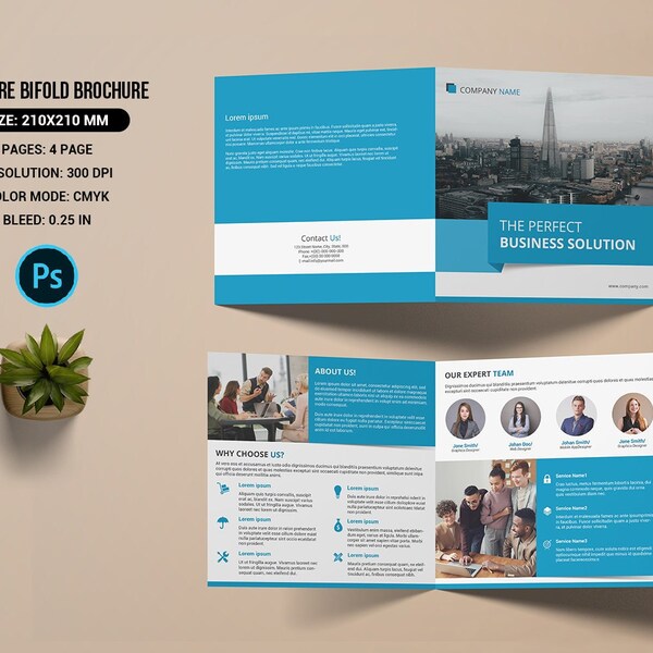 Photoshop Square Brochure Template - Etsy