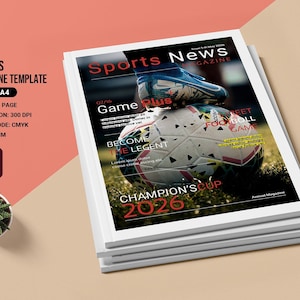 Sports Magazine Template | Indesign Template Instant Download - Etsy