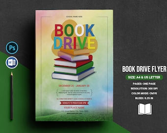 Book Drive Flyer - Etsy