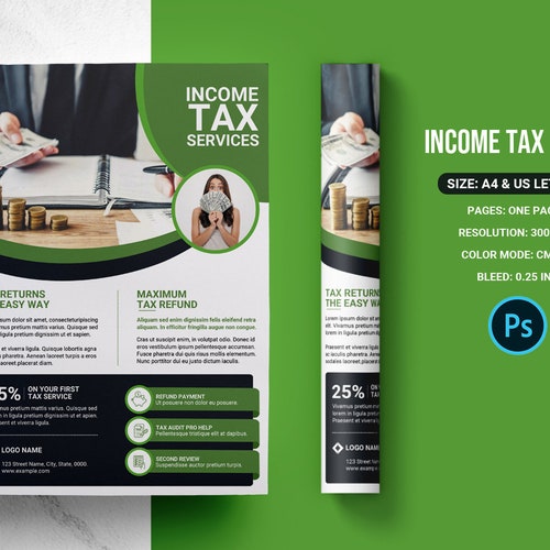 Income Tax Flyer Template Corporate Flyer Template A4 & Us - Etsy