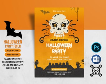 Halloween Party Invitation Template Printable Halloween Party Flyer ...