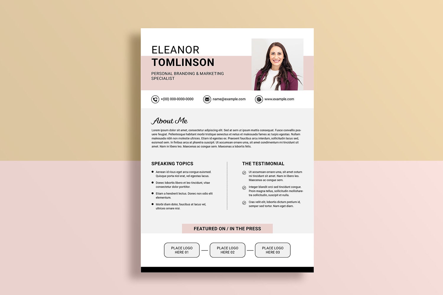 Printable Speaker One Sheet Template A4 Size Speaker Sheet - Etsy