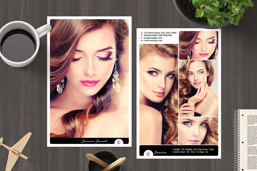 Modeling Comp Card Template | Model Composite Card | Ms Word ...