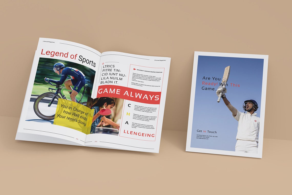 Sports Magazine Template | Indesign Template Instant Download - Etsy