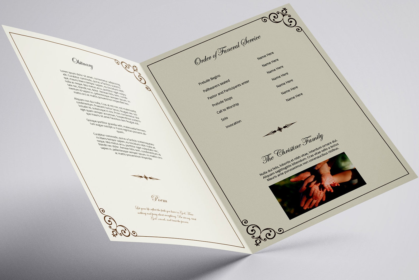 Printable Funeral Program Template: Editable Obituary, Memorial ...