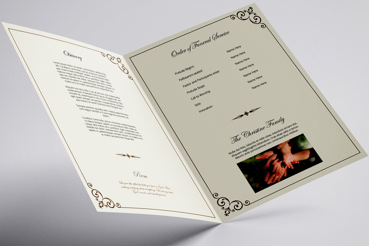 Printable Funeral Program Template: Editable Obituary, Memorial ...