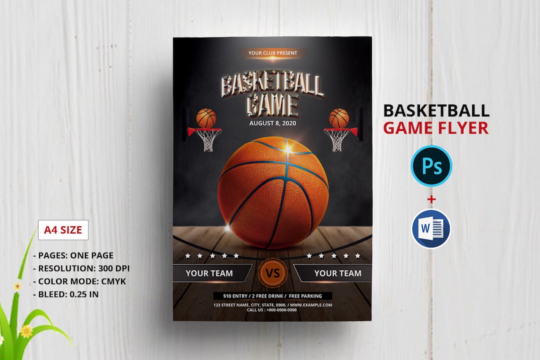 Basketball Game Flyer Template | Basketball Tournamen Flyer Photoshop ...
