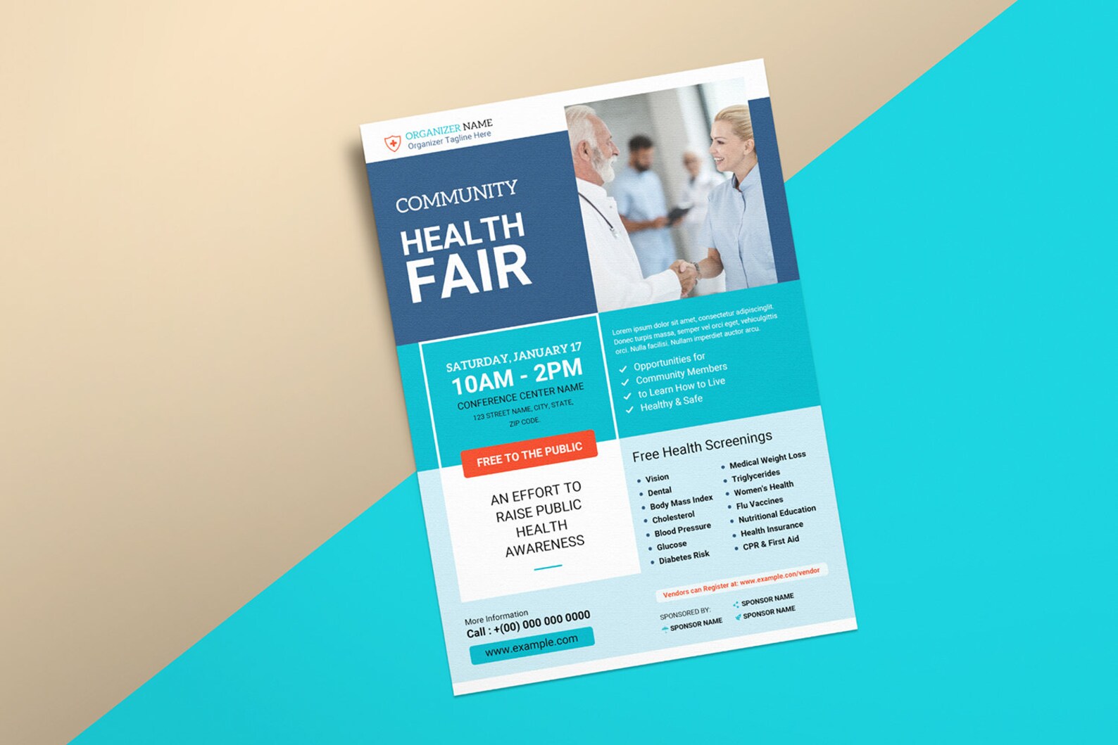 Health Fair Flyer Template | Ms Word, Photoshop and Canva Template ...