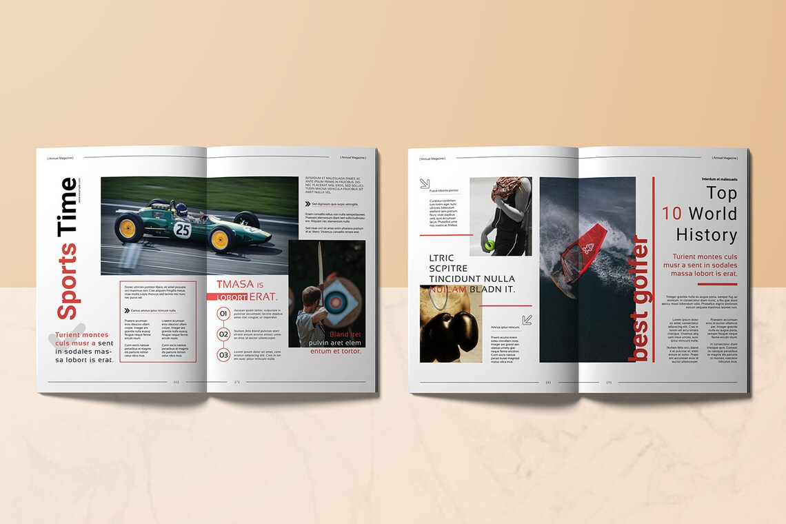 Sports Magazine Template | Indesign Template Instant Download - Etsy