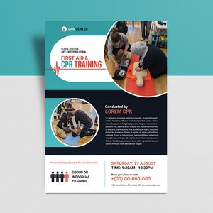CPR Training Flyer Template: First Aid, Ms Word, Photoshop, Canva ...