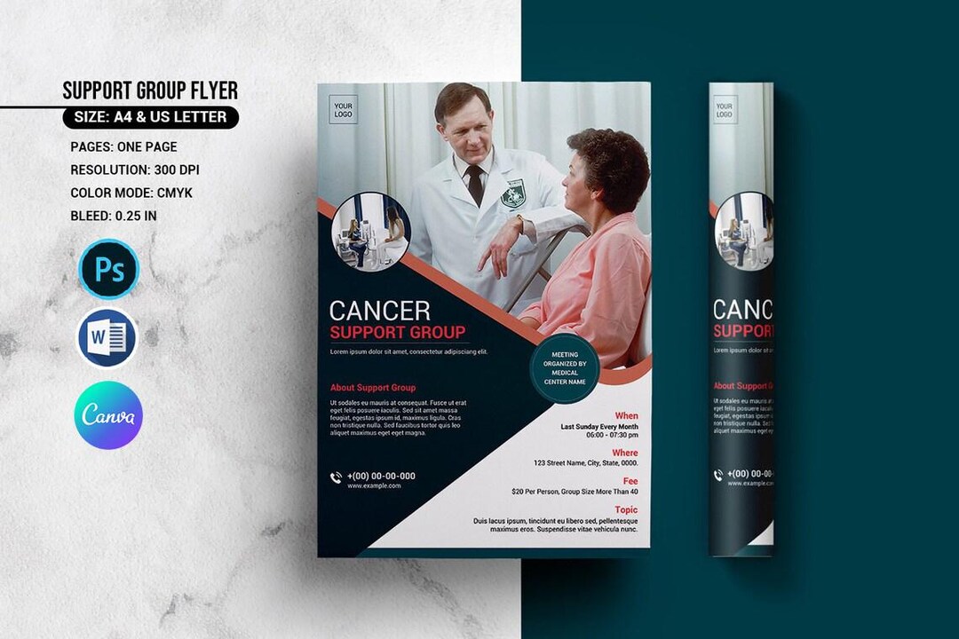 Medical Support Group Flyer Template: Instant Download (canva, Word ...