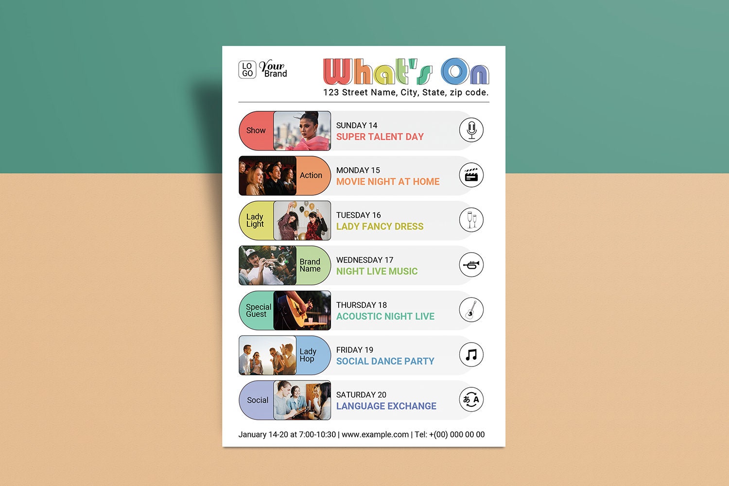 What's on Flyer, Event Schedule Flyer, Upcoming Events Flyer Template ...