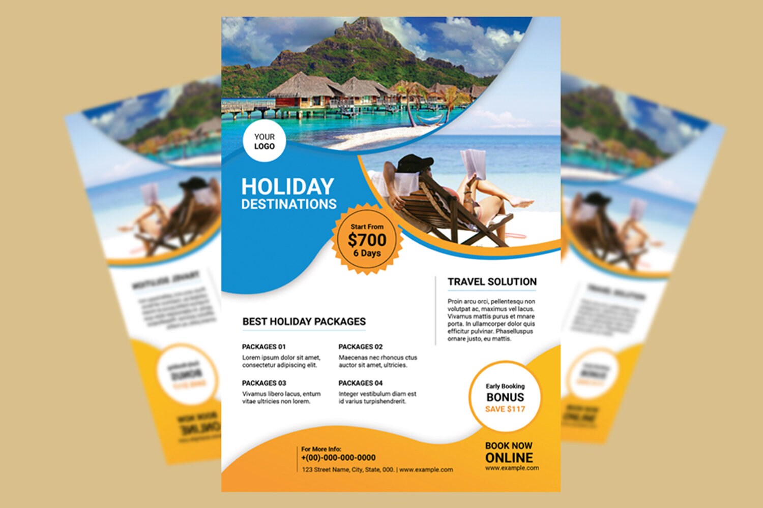 Travel Agency Promotion Flyer Template, Travel Company Flyer | Ms Word ...