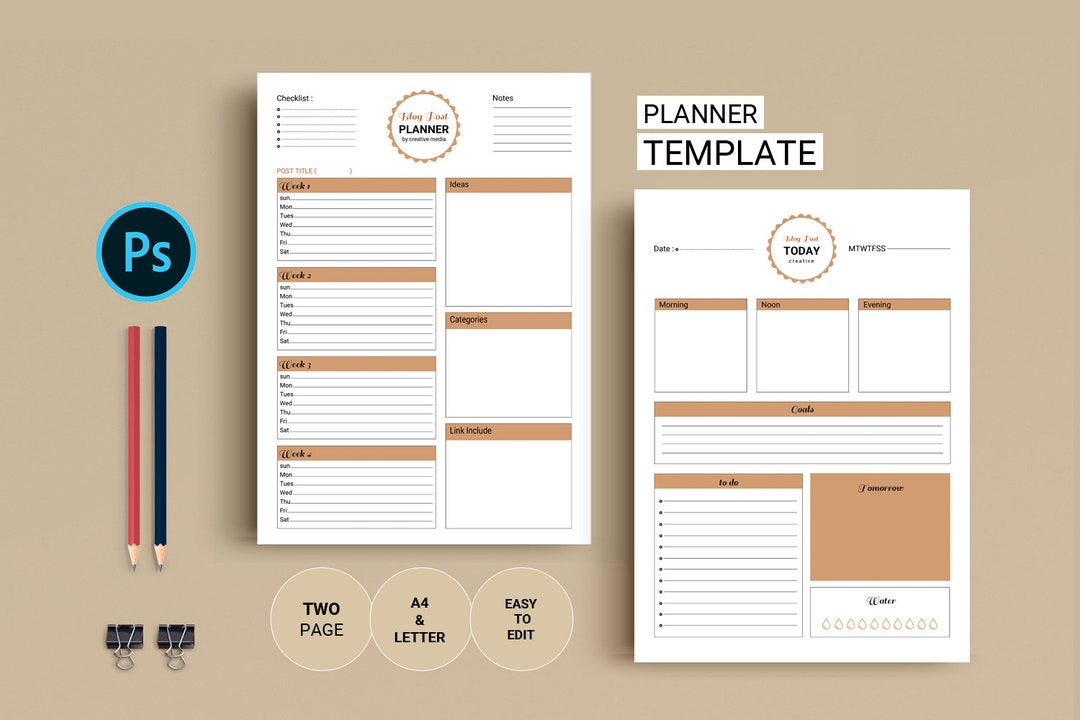 Printable Blog Planner Worksheet Template | Blogging Checklist Planner ...