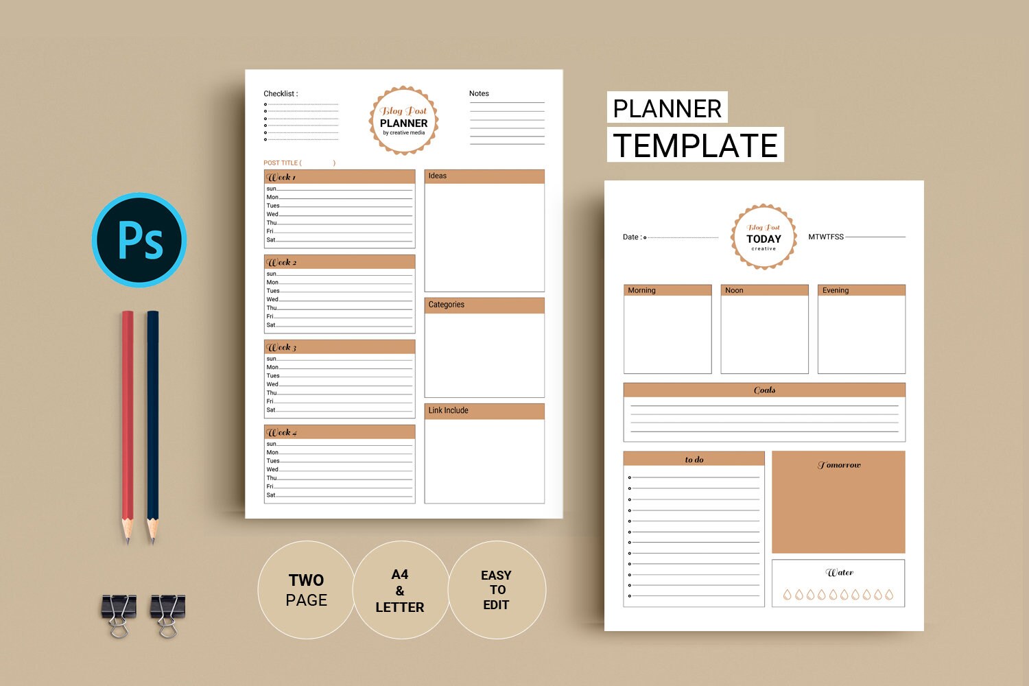 Printable Blog Planner Worksheet Template | Blogging Checklist Planner ...