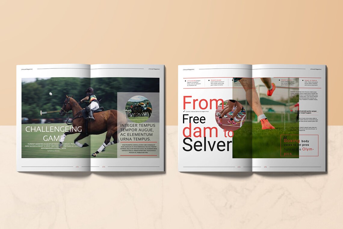 Sports Magazine Template | Indesign Template Instant Download - Etsy