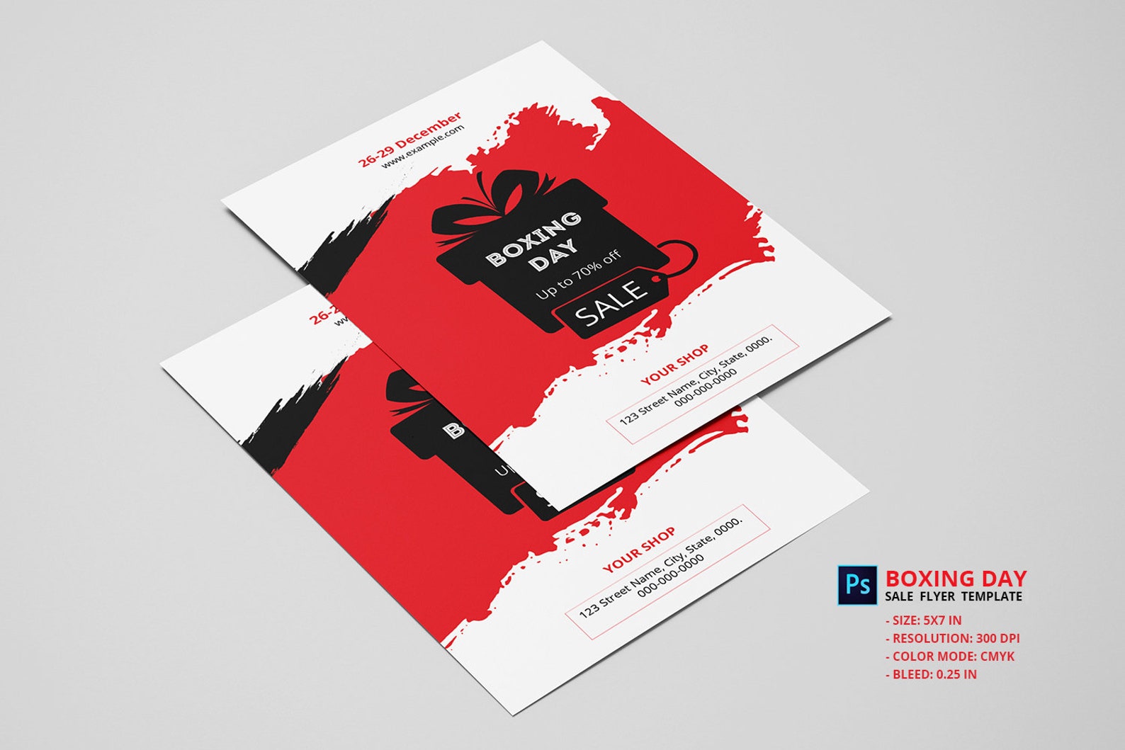 Boxing Day Sale Flyer Template | Photoshop, MS Word (instant Download ...