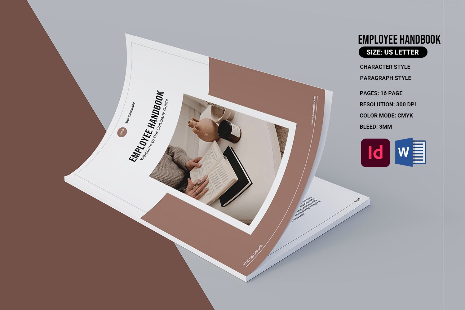 HR Employee Handbook Template Ms Word And Indesign Etsy