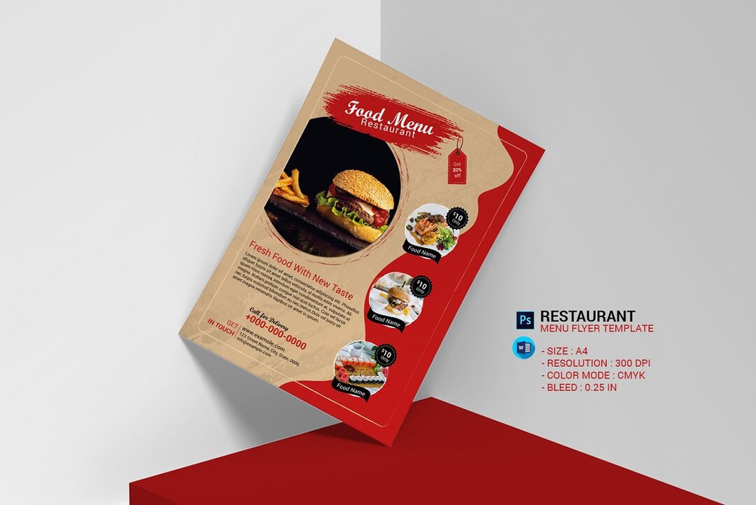 Restaurant Flyer | Food Menu Flyer Template | Ms Word, Photoshop and ...