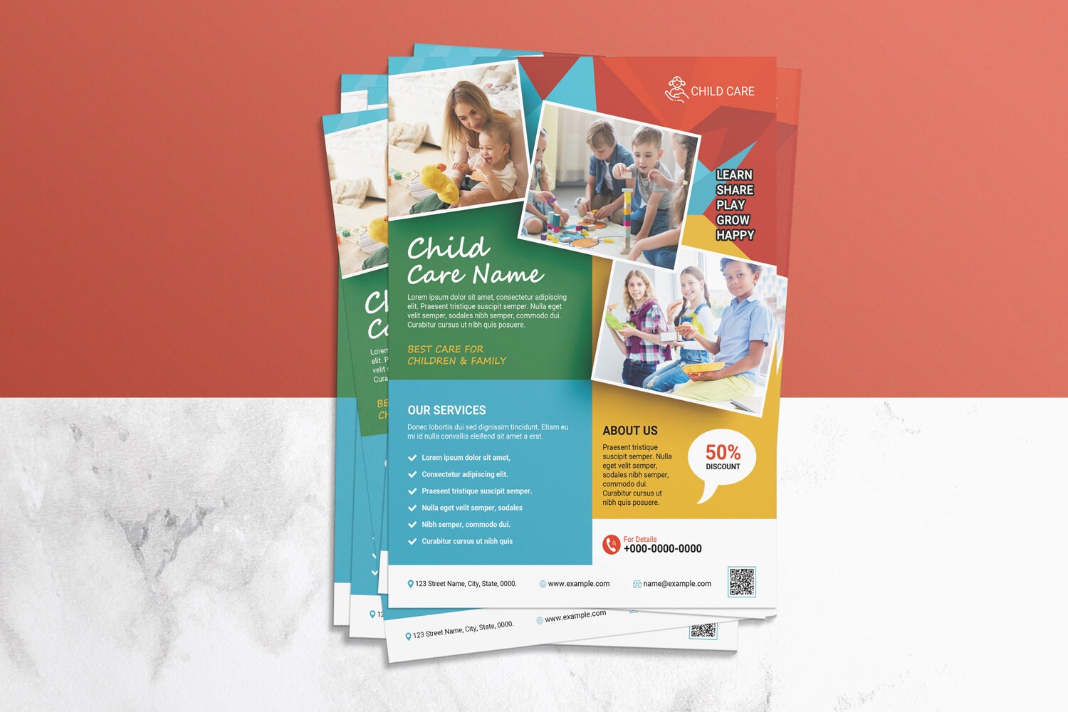 Child Care Flyer Template | A4 and Us Letter Size, Ms Word and ...
