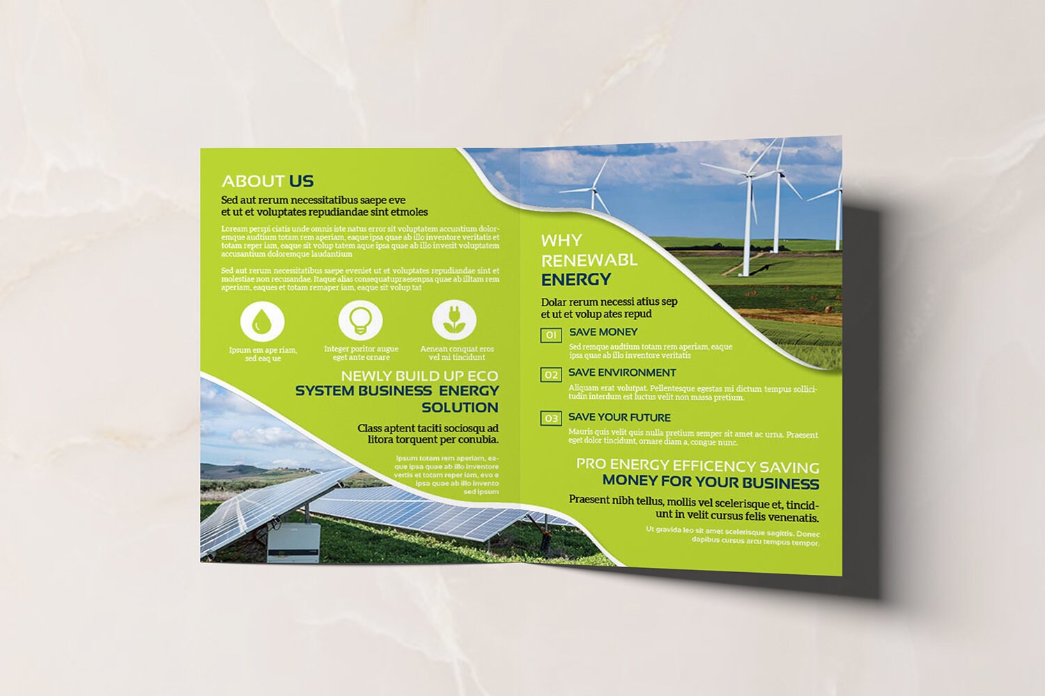 Green Energy Brochure Template Photoshop Template, Instant Download - Etsy
