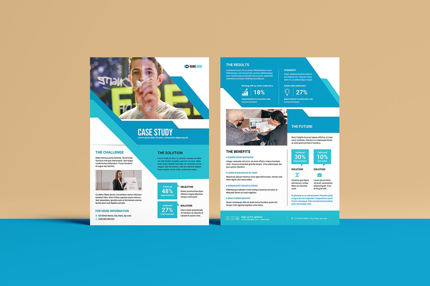 Printable Case Study Flyer Template | Photoshop, Canva and Ms Word ...