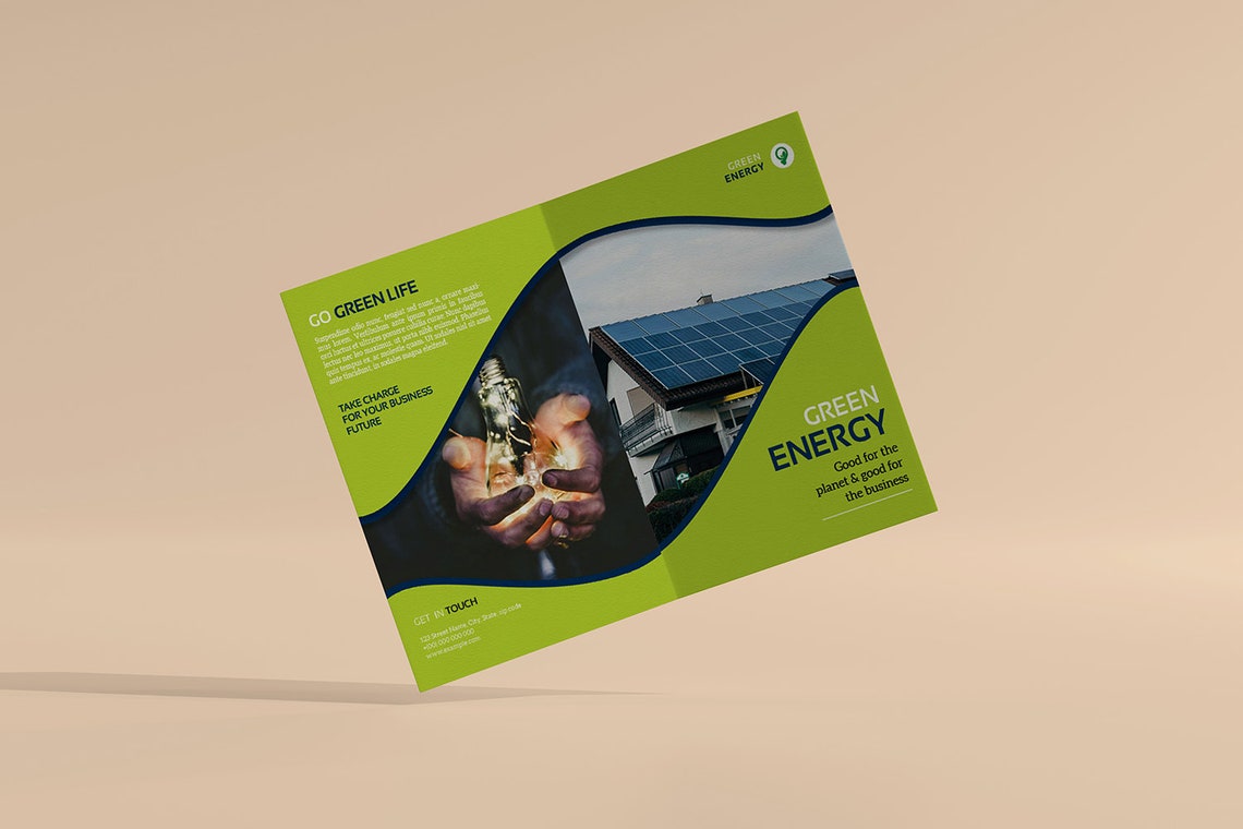 Green Energy Brochure Template Photoshop Template, Instant Download - Etsy
