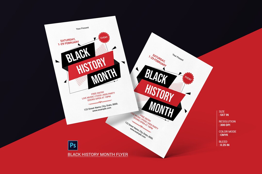 Black History Event Flyer Template Party Invitation Flyer, Ms Word ...