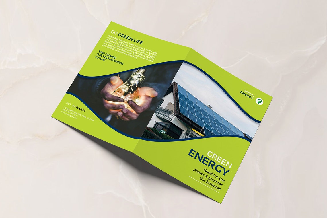 Green Energy Brochure Template Photoshop Template, Instant Download - Etsy
