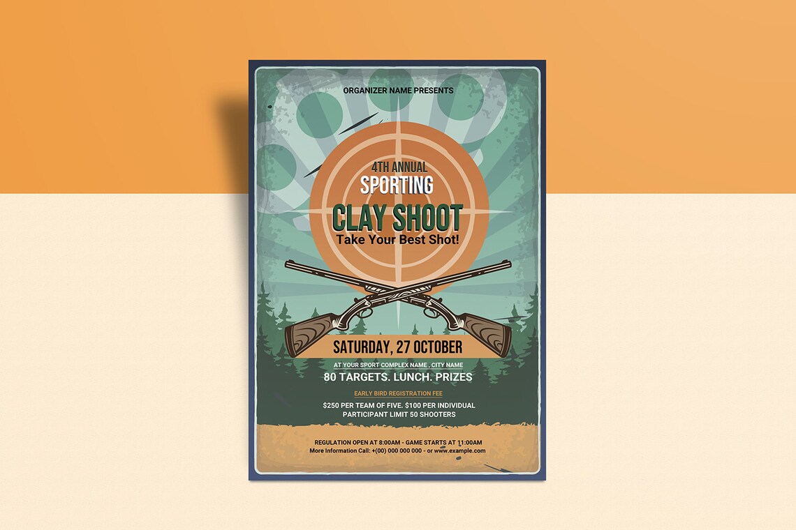 Clay Shooting Competition Flyer Template | Photoshop , Ms Word and ...