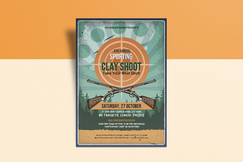 Clay Shooting Competition Flyer Template | Photoshop , Ms Word and ...