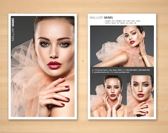 Modeling Comp Card Template Model Comp Card, Composite Card, Zed Card ...